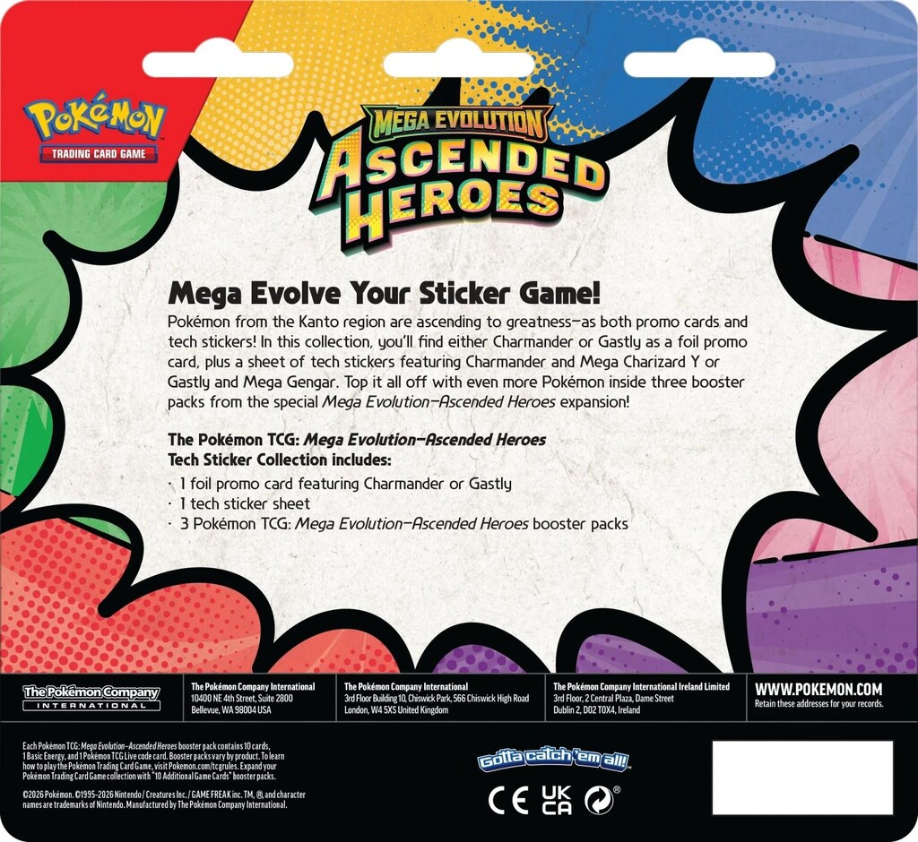Pokemon Ascended Heroes Tech Sticker #1 Charmander - Terraspel.se
